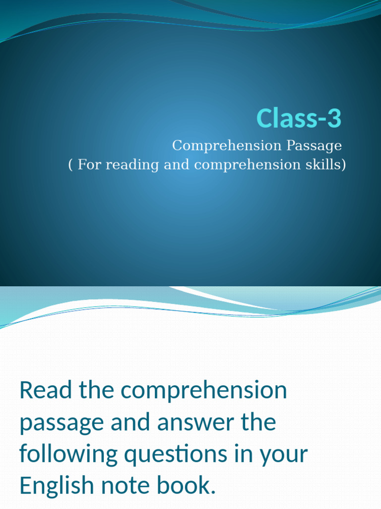 Save the Earth: Class 3 Comprehension | PDF