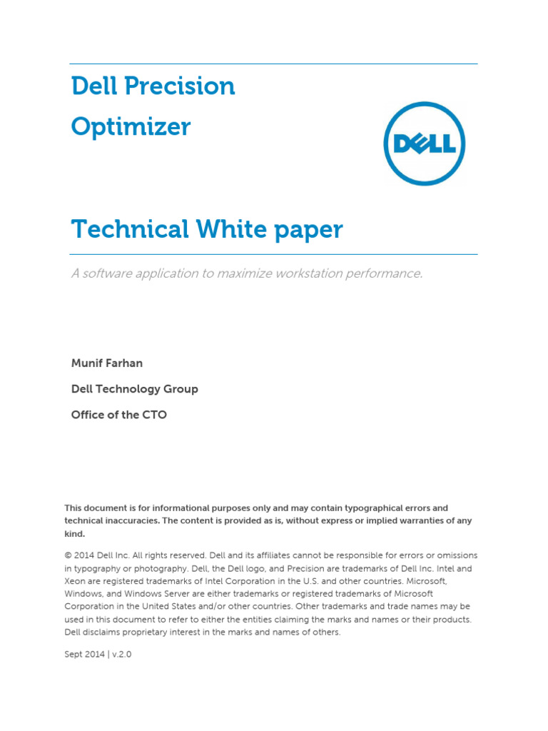 dell_precision_optimizer_whitepaper | PDF | System | Central Processing ...