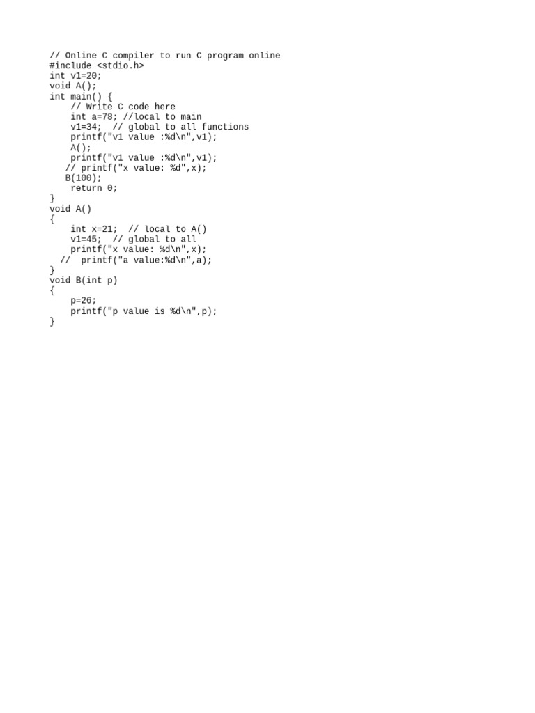 Online C Compiler for Running Code | PDF