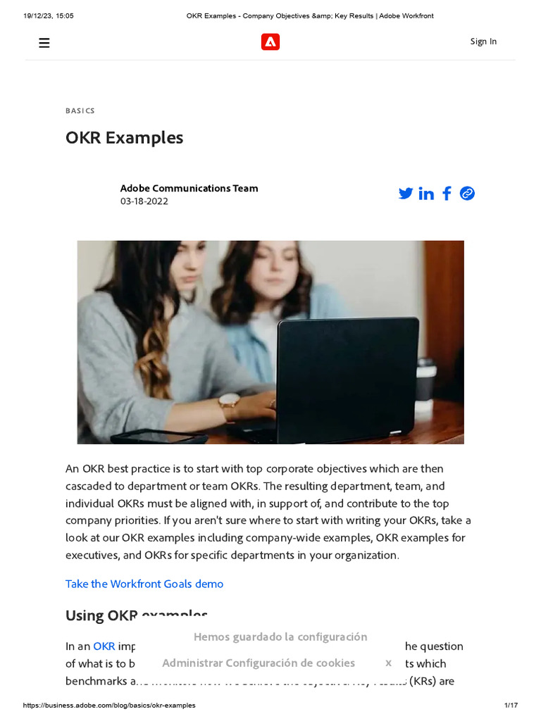 OKR Examples for Company Goals | PDF | Business