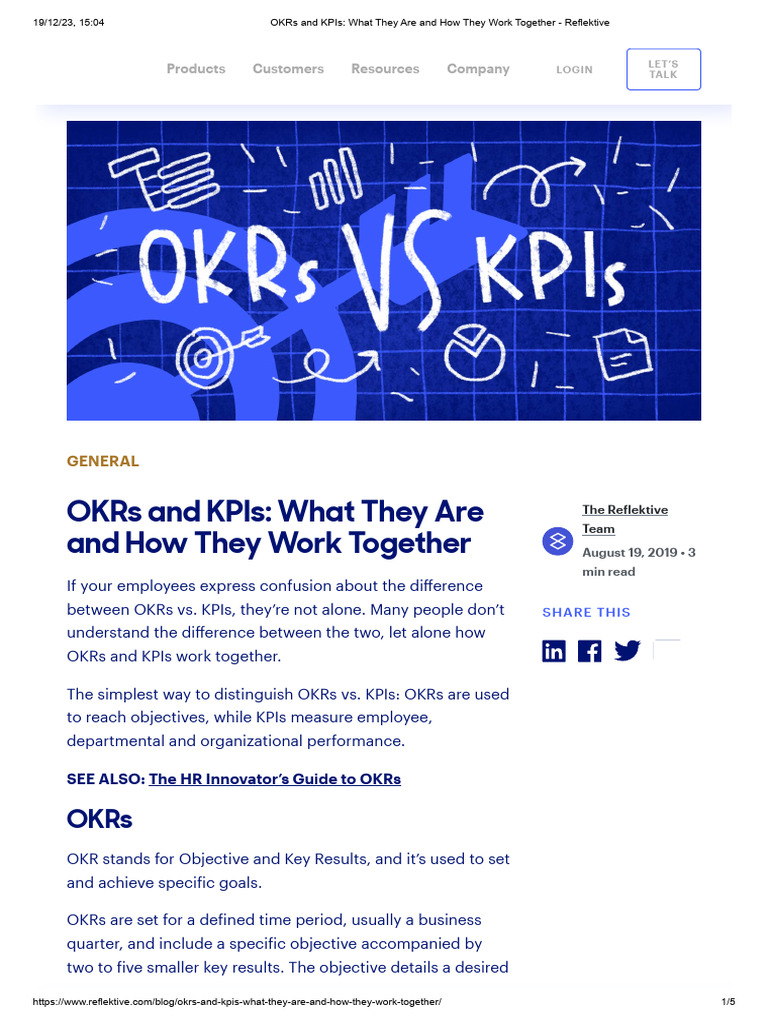 OKRs & KPIs: Understanding the Difference | PDF | Performance Indicator | Goal