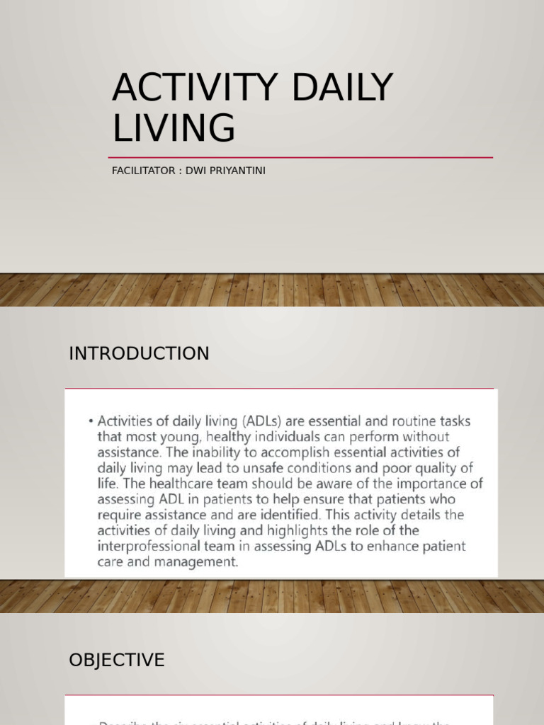 Activity Daily Living English | PDF