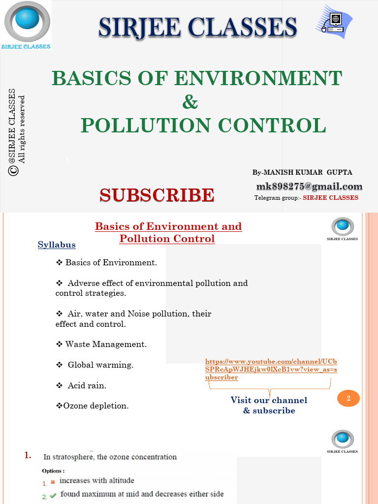 Basics of Environment All Questions | PDF | Greenhouse Effect ...