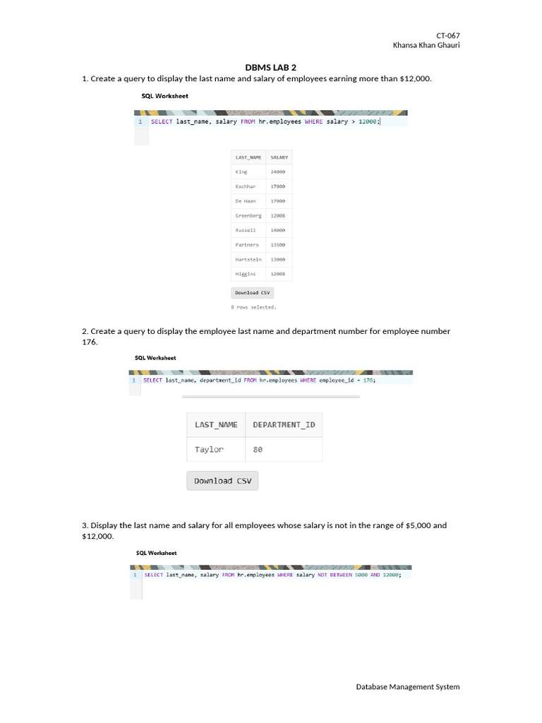 DBMS LAB 2 | PDF | Databases | Information Science