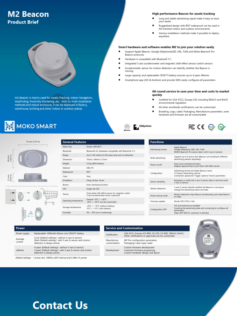 M2 Beacon Product Brief V1.2.21051801 | PDF | Smart Devices | Consumer ...