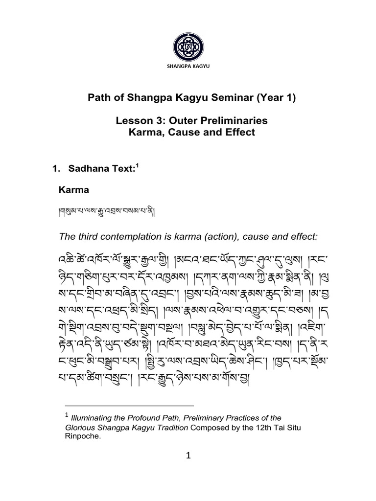 Lesson_3_-_Karma__Cause and effect | PDF | Karma | Religious ...