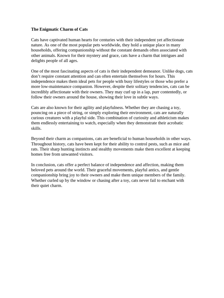 Cat Essay | PDF