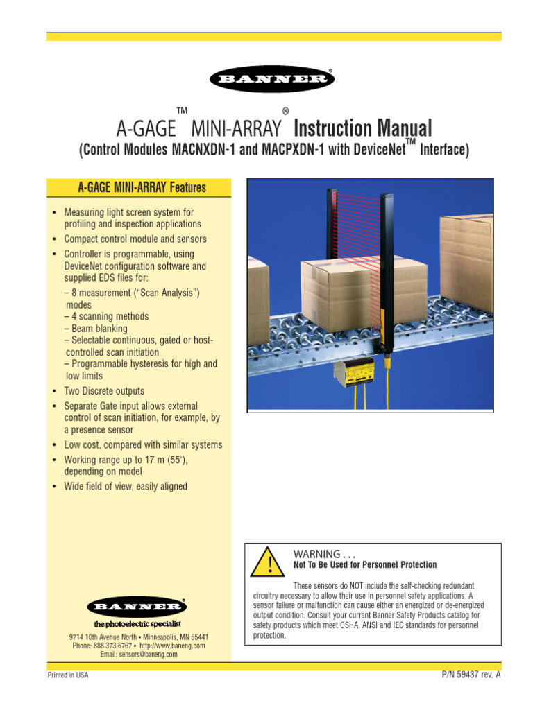 A-Gage™ Mini-Array®: Instruction Manual | PDF | Bipolar Junction ...