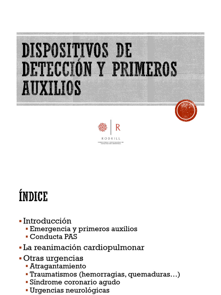 Dispositivos de Detección y Primeros Auxilios | PDF | Reanimación cardiopulmonar | Herida