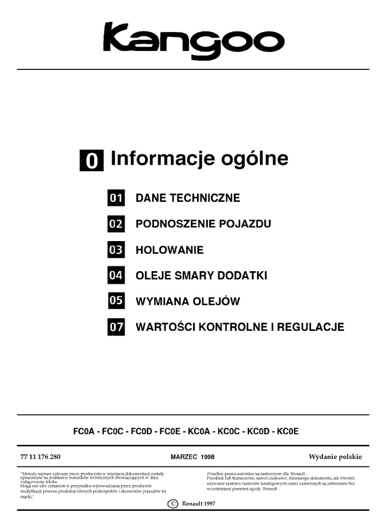 Sam Naprawiam Renault Kangoo PL | PDF