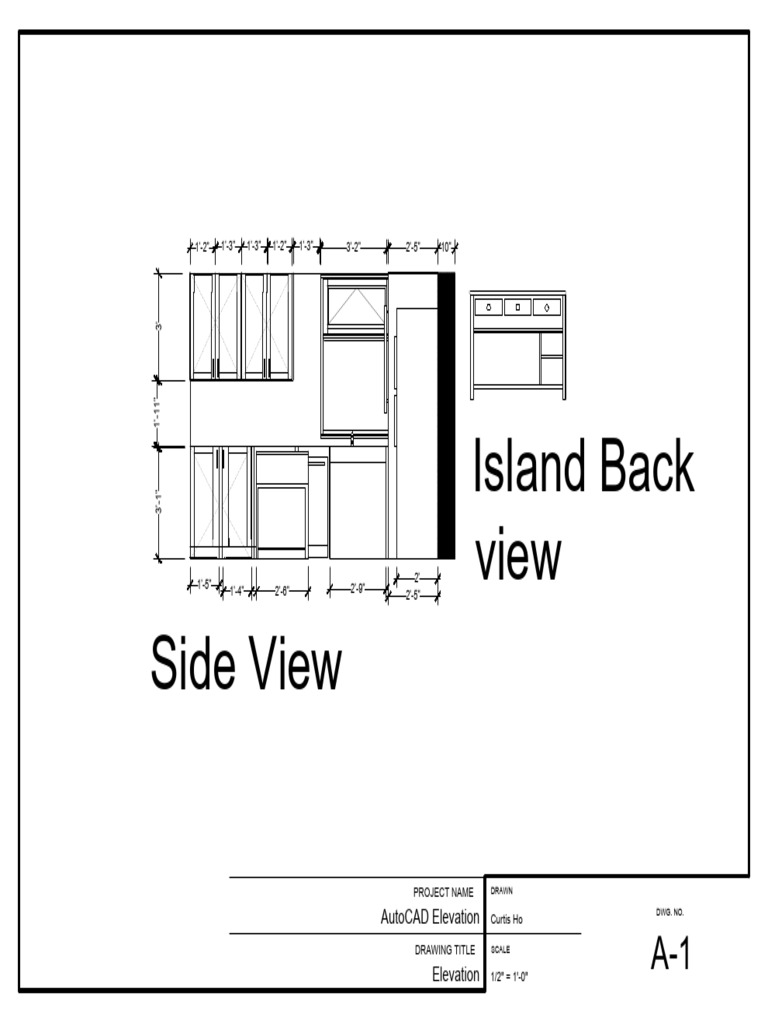 Kitchen Elevation Side View and Island | PDF
