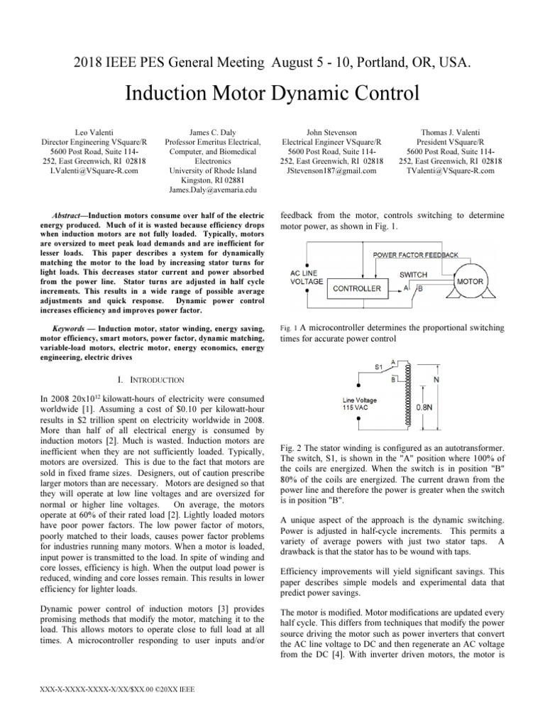 Induction Motor Dynamic Control Pdf Electric Motor Power Inverter