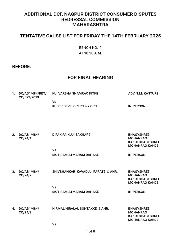 Additional DCF, Nagpur District Consumer Disputes Redressal Commission ...