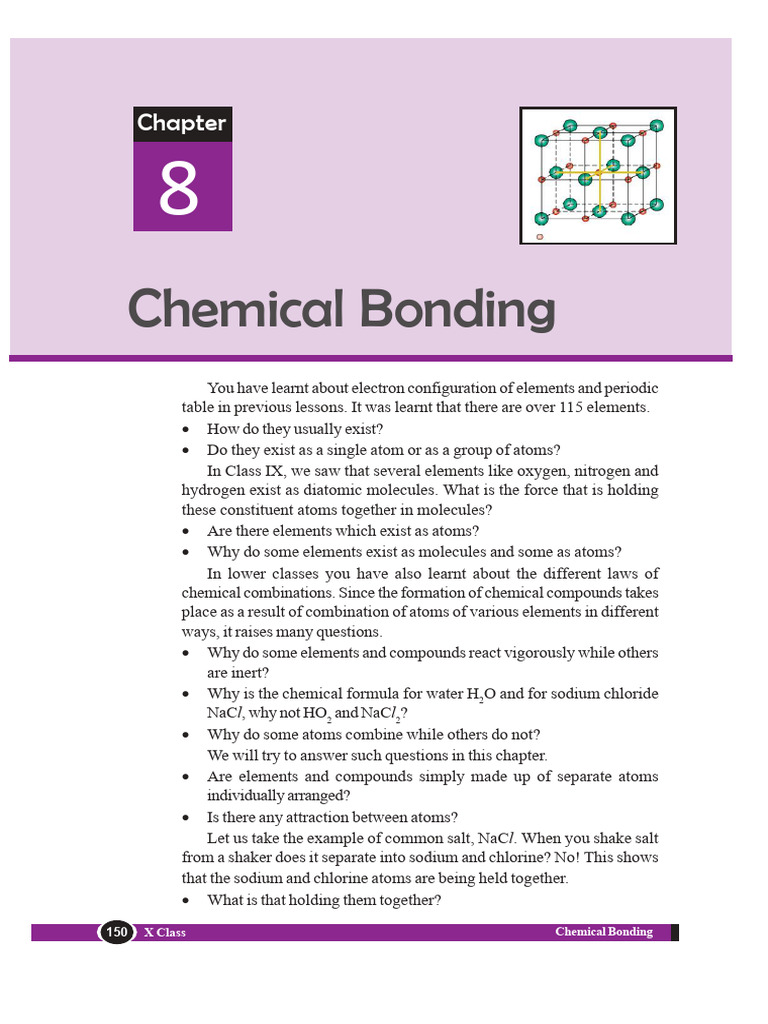 10th Class TS EM Physical Science 8 Chemical Bonding | PDF | Ion ...