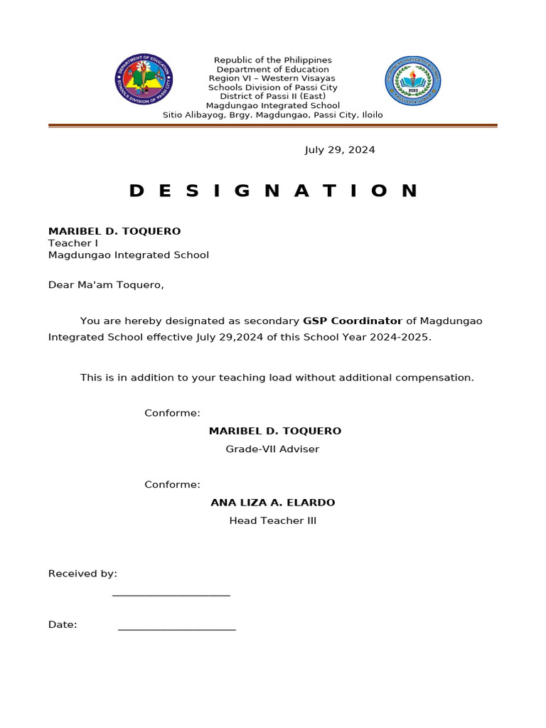 Designation.letter | PDF