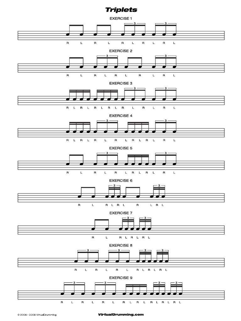 Drum Lessons Triplets | PDF