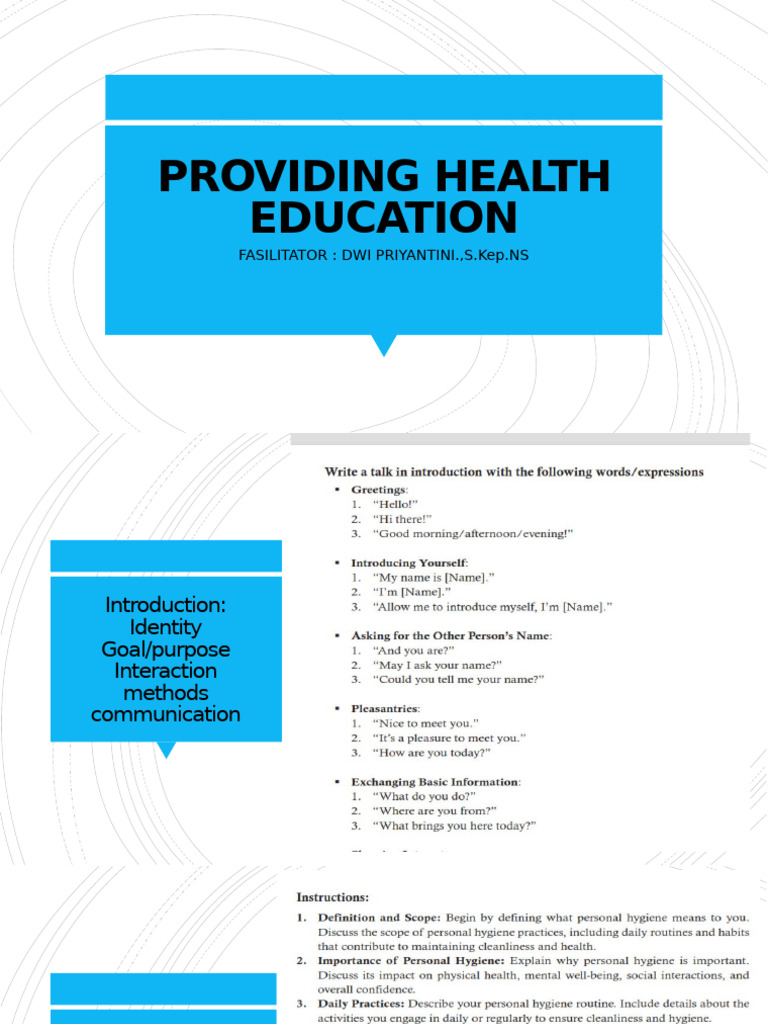 English PROVIDING HEALTH EDUCATION | PDF