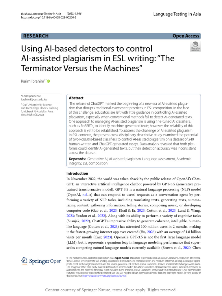 5-Using AI-based Detectors To Control AI-assisted PL | PDF | Artificial ...