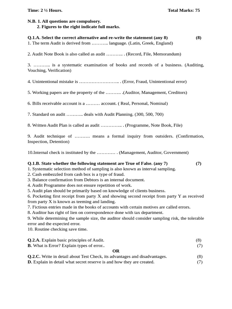 Auditing Fundamentals for FYBAF Sem 1 | PDF | Audit | Business