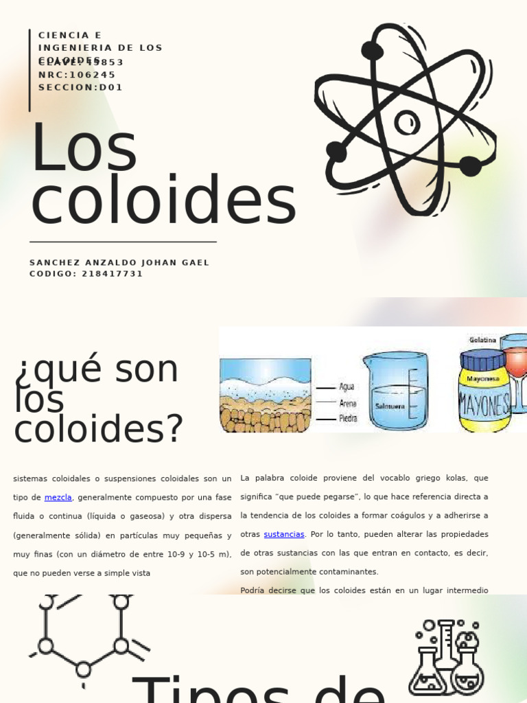 Tipos y características de coloides | PDF | Coloide | Espuma