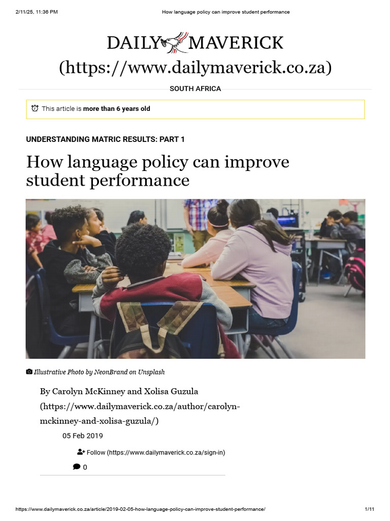 How Language Policy Can Improve Student Performance | PDF ...