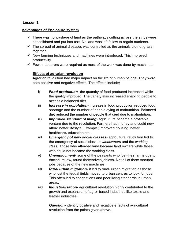 Advantages of Enclosure System | PDF | Enclosure | Agriculture