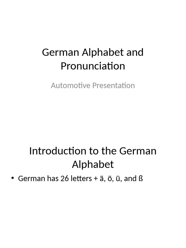 German_Alphabet_and_Pronunciation | PDF