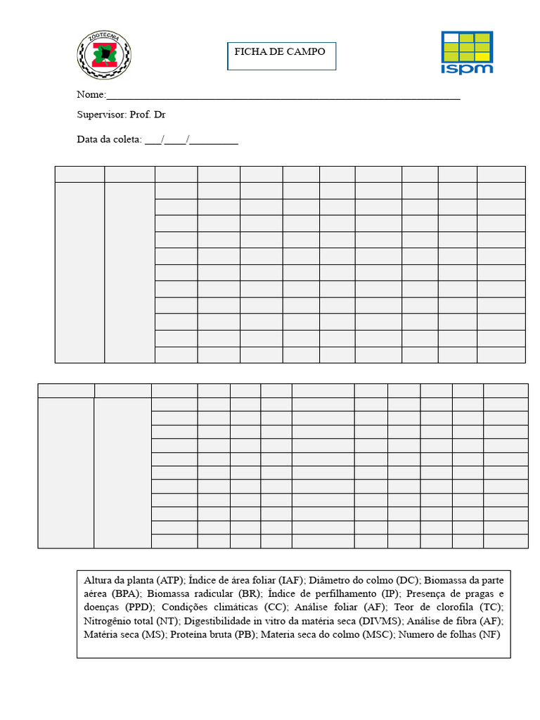 Ficha de Campo - ICAN | PDF