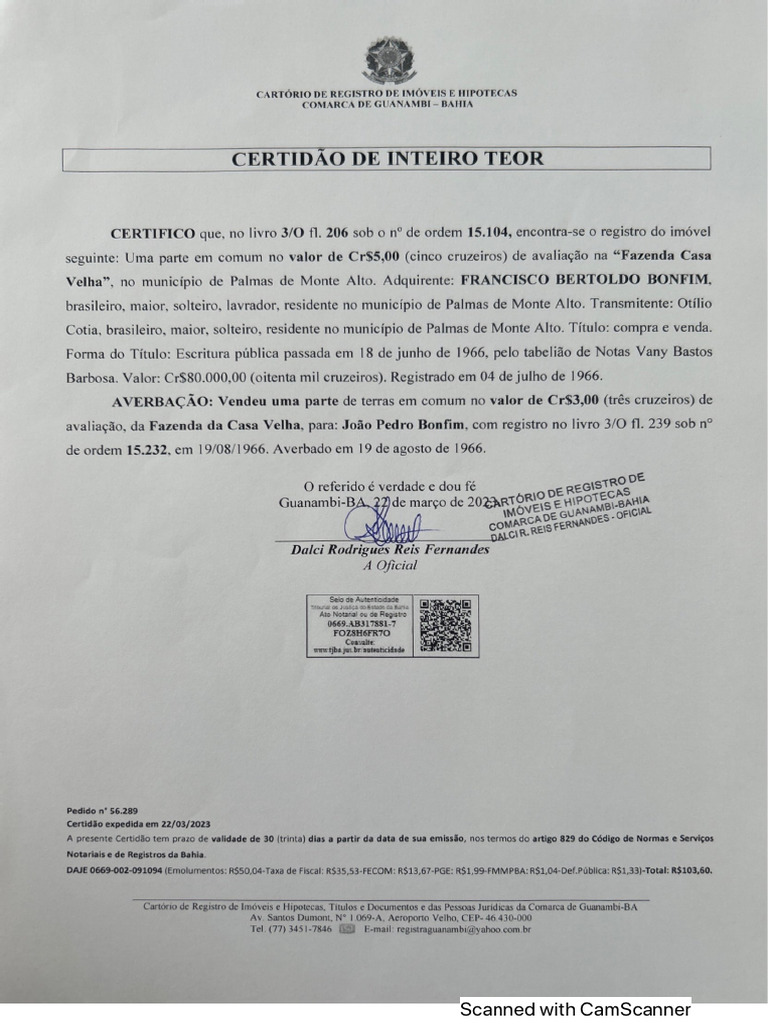 1.1 Certidã - o de Inteiro Teor | PDF