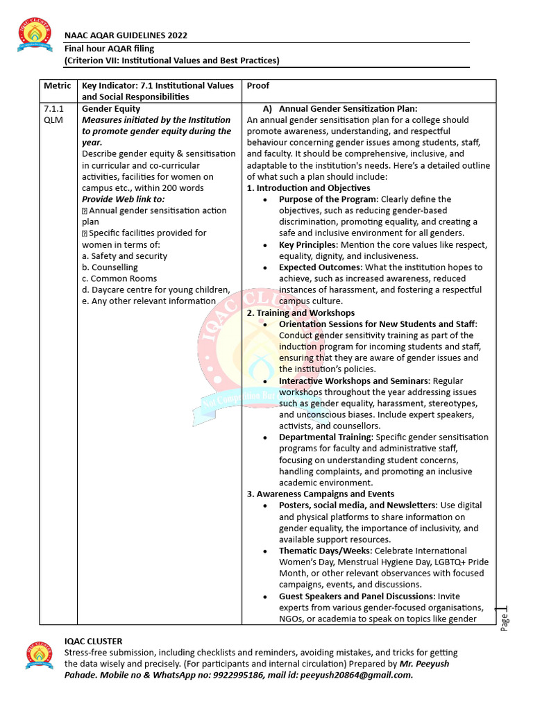 AQAR Criterion 7, 2022 | PDF | English As A Second Or Foreign Language ...