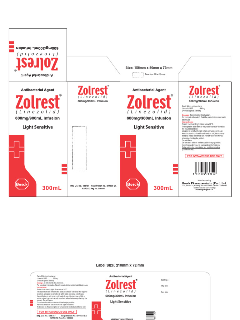 Zolrest Infusion Packs Nigeria | PDF | Medical Treatments | Health Sciences
