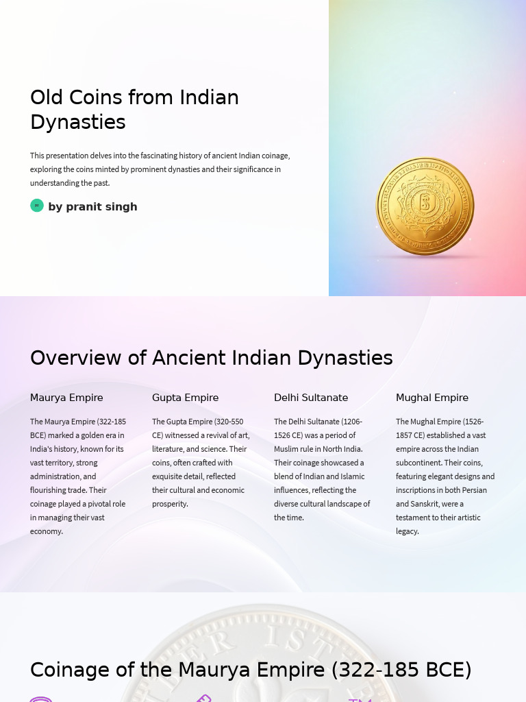 Ancient Indian Coinage History | PDF | Coins | Mughal Empire
