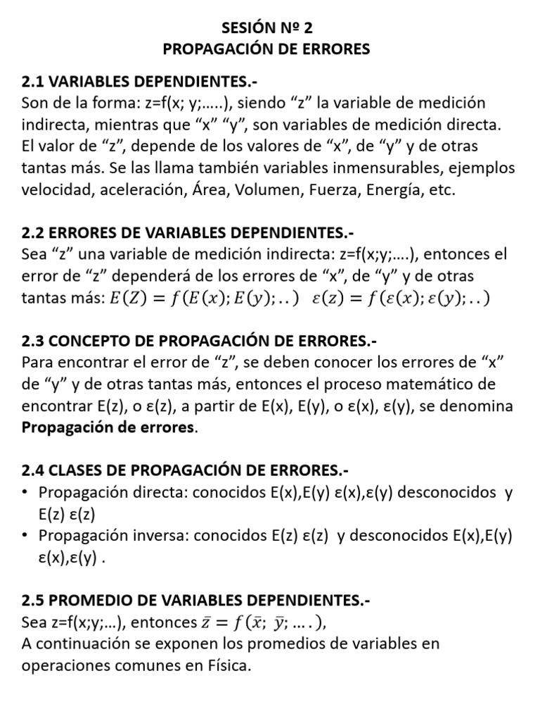 Propagación y Errores en Física | PDF | Medición | Sustracción