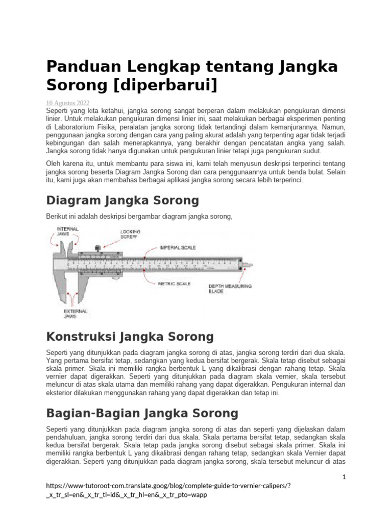 Panduan Jangka Sorong Lengkap | PDF
