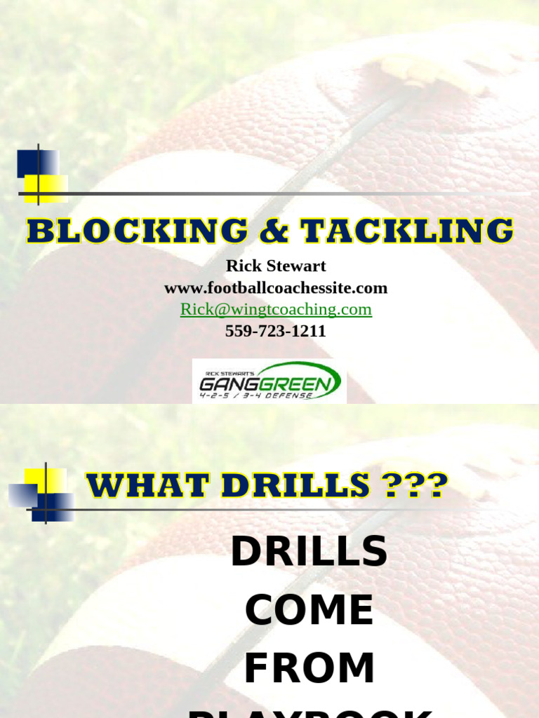 Blocking & Tackling | PDF | American Football | National Football League