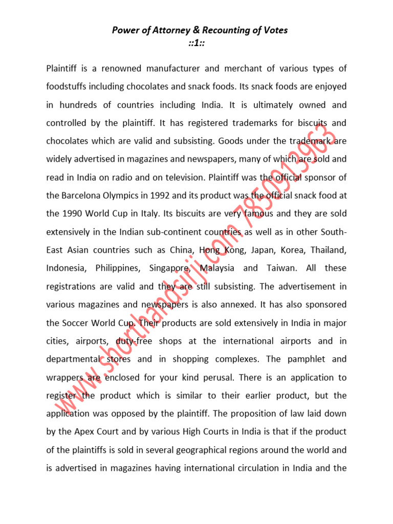 Power of Attorney & Recounting of Votes | PDF | Lawsuit | Justice