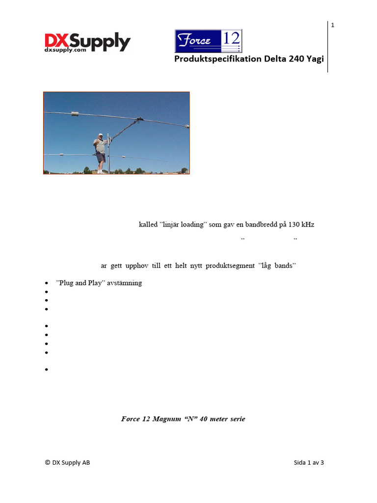 Delta 240 Specifikation | PDF