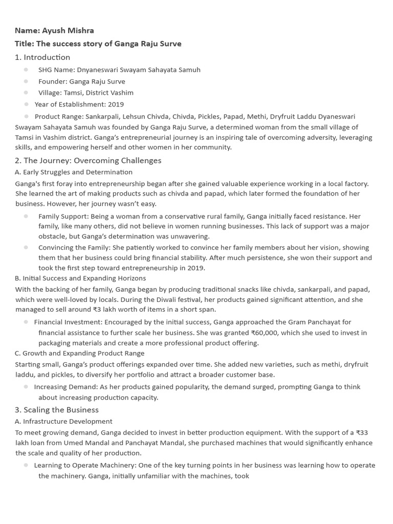 Case Study - Ayush Mishra | PDF | Entrepreneurship | Business