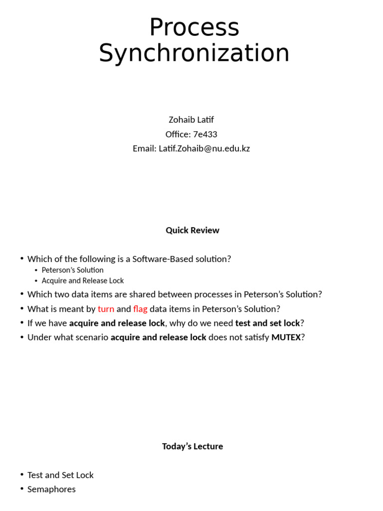 Process Synchronization II (6-1) | PDF | Concurrency (Computer Science) | Computer Architecture