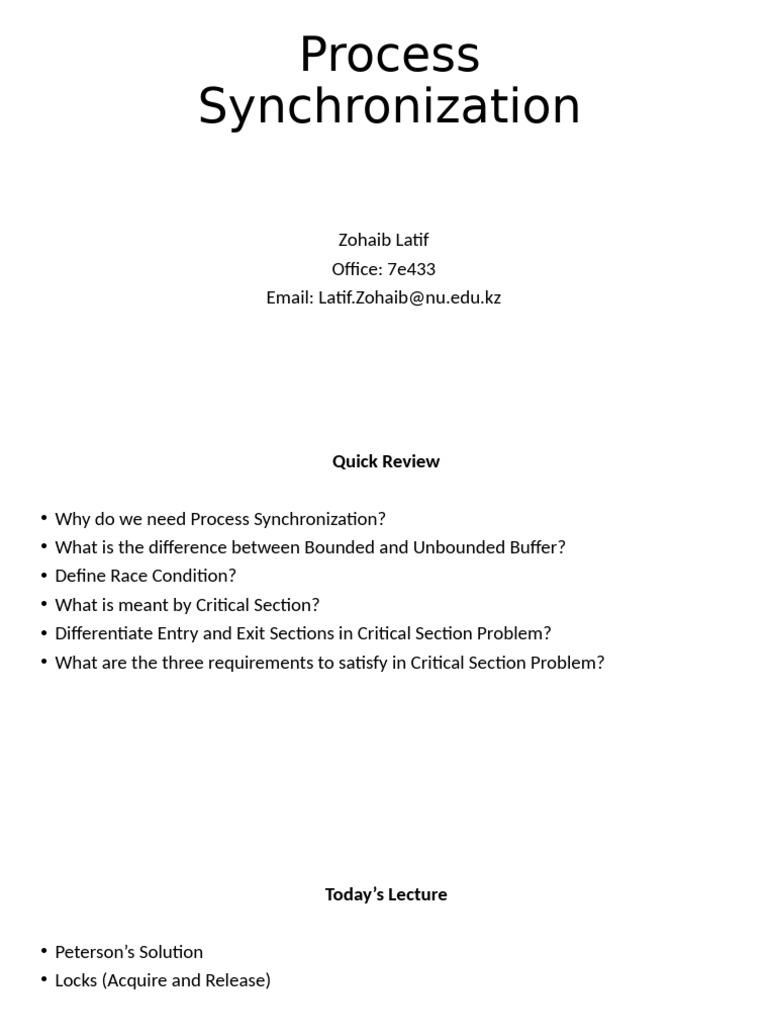 Understanding Process Synchronization Techniques | PDF | Computer ...