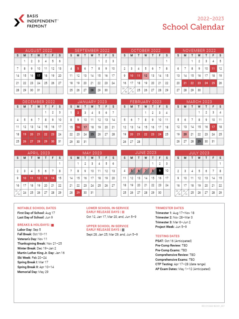 2022-2023 School Calendar | PDF | Educational Stages | Higher Education