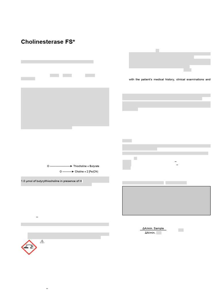 PI - BX-3010 Reagents Cholinesterase FS - V4 | PDF