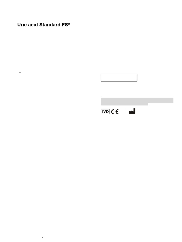 Uric Acid Standard for Labs | PDF | Laboratories | Acid