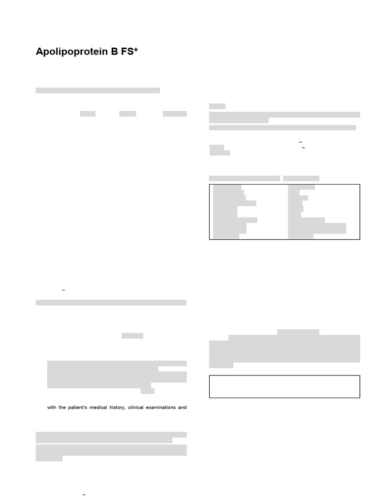 PI - BX-3010 Reagents Apolipoprotein B FS - V2 | PDF | Low Density ...