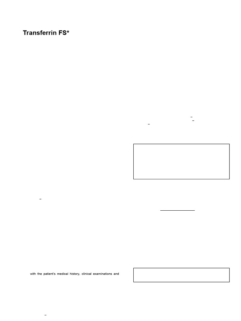 PI - BX-3010 Reagents Transferrin FS - V1 | PDF | Iron