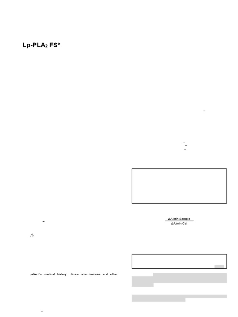 Pi - Bx-3010 Reagents Lp-Pla2 Fs - V2 | PDF | Atherosclerosis | Chemistry