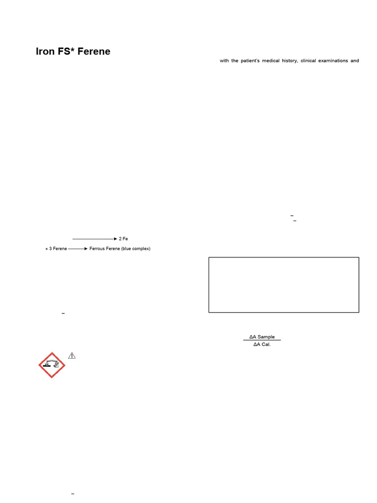 PI - BX-3010 Reagents Iron FS Ferene - V1 | PDF | Blood Plasma ...