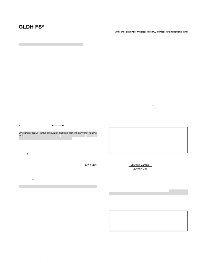 Pi - Bx-3010 Reagents GLDH Fs DKGC - V2 | PDF | Nicotinamide Adenine ...
