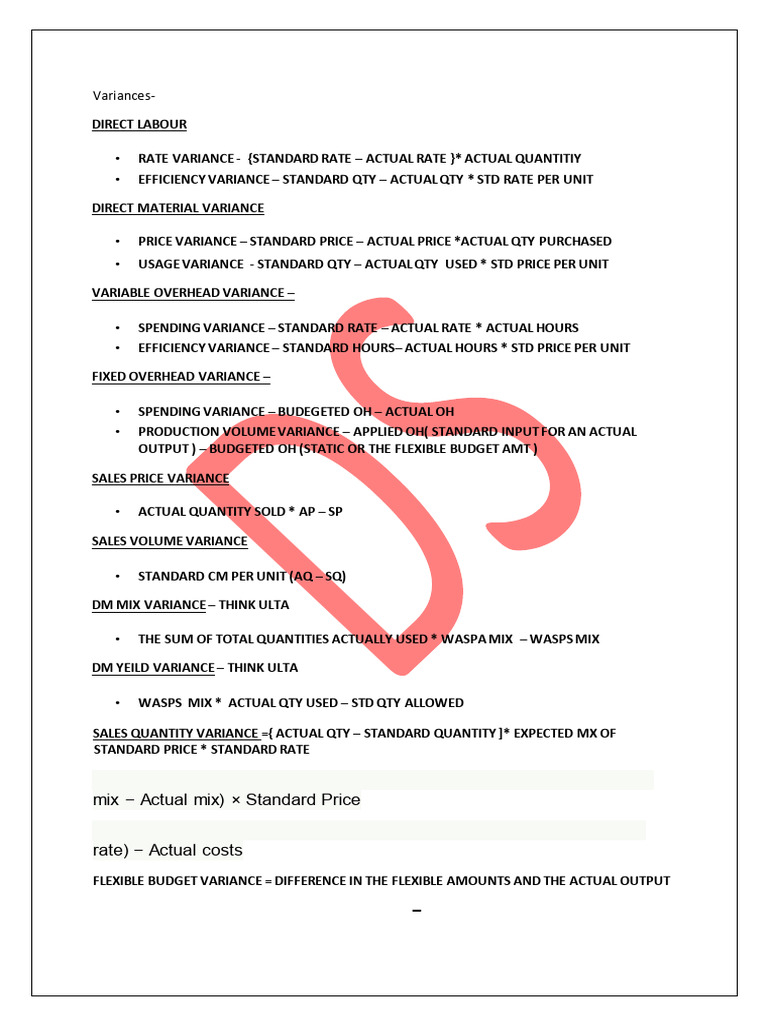 Sec C Formula Sheet | PDF