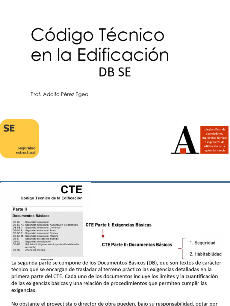 Presentacion CTE DB-SE | PDF | Fundación (Ingeniería) | Hormigón